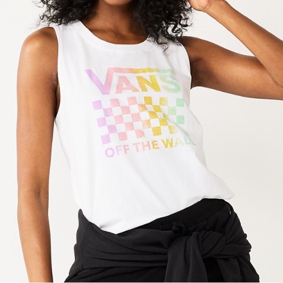 Vans | Tops | Juniors Vans Lock Logo Box Tank | Poshmark